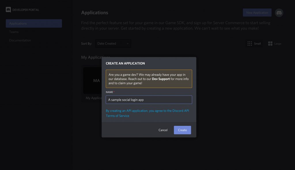 Get Discord API key pair