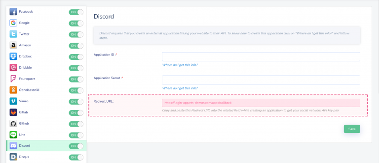 Get Discord API key pair